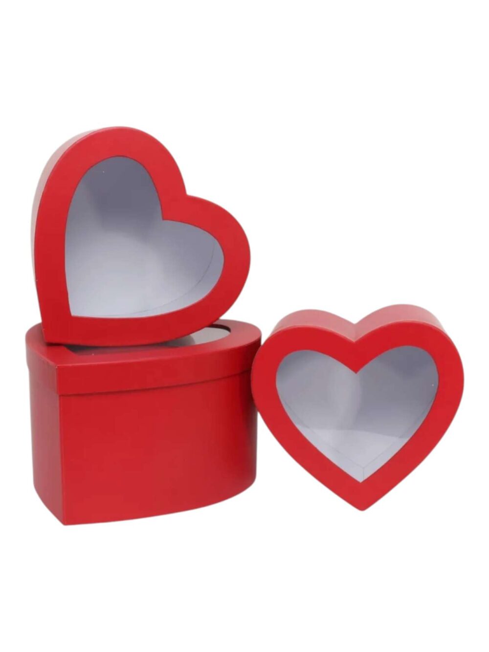 Red Heart Hat Box Set with Window (x3) – Wholesale Artificial Flowers ...